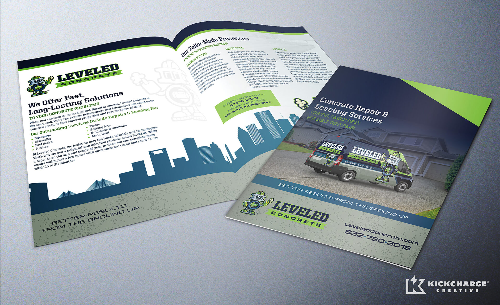 Leveled Concrete Case Study | KickCharge Creative